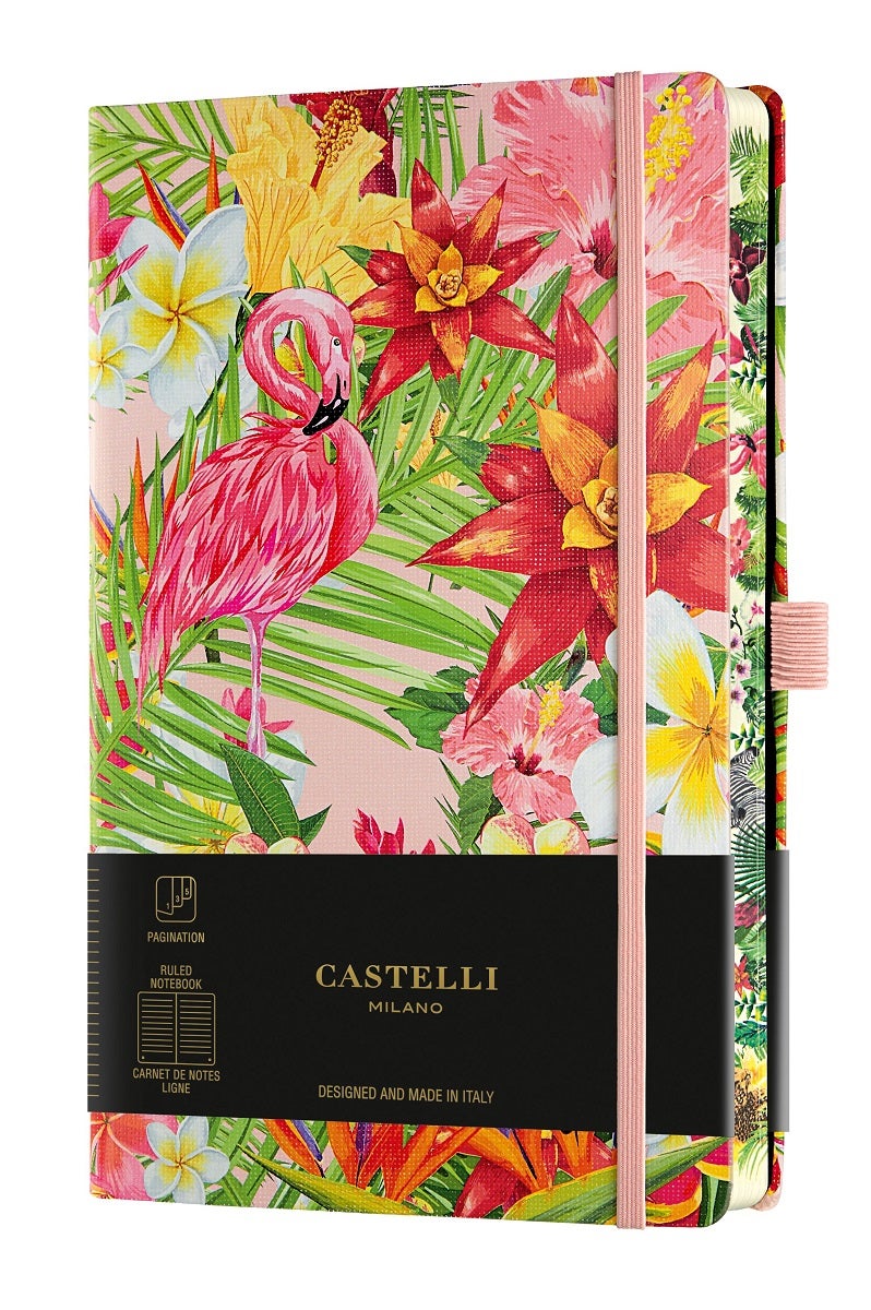 Castelli Eden A5 Ruled Notebook, Flamingo | Paper Plus