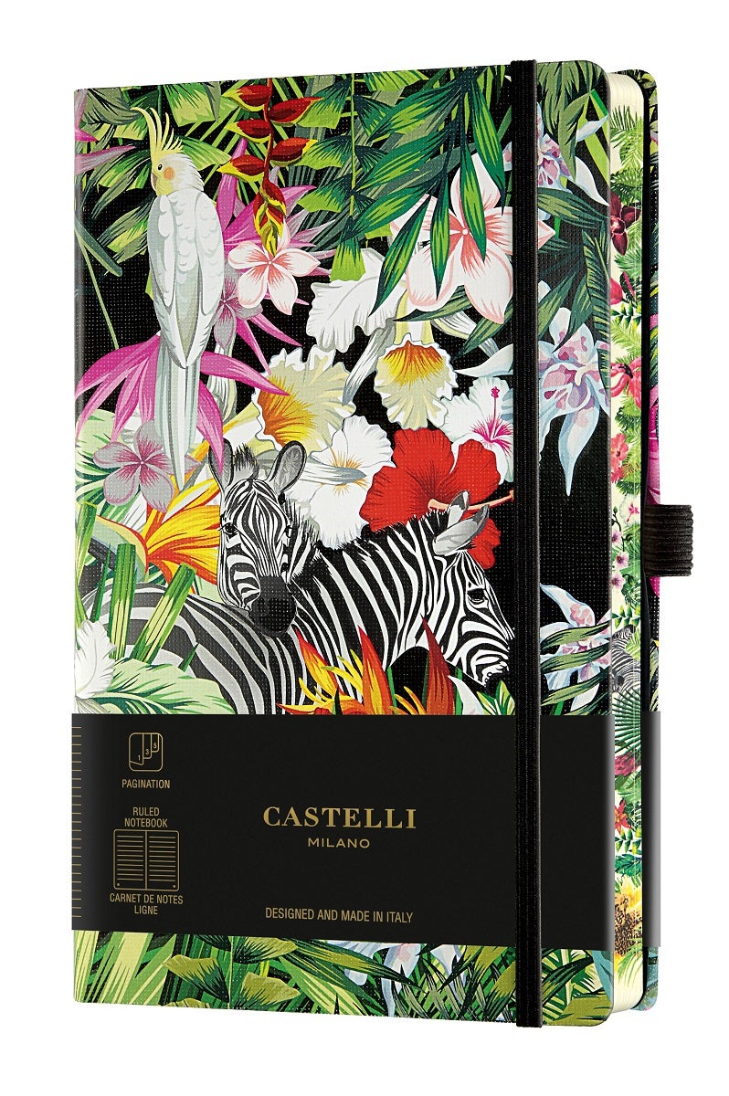 Castelli Eden A5 Ruled Notebook, Zebras | Paper Plus