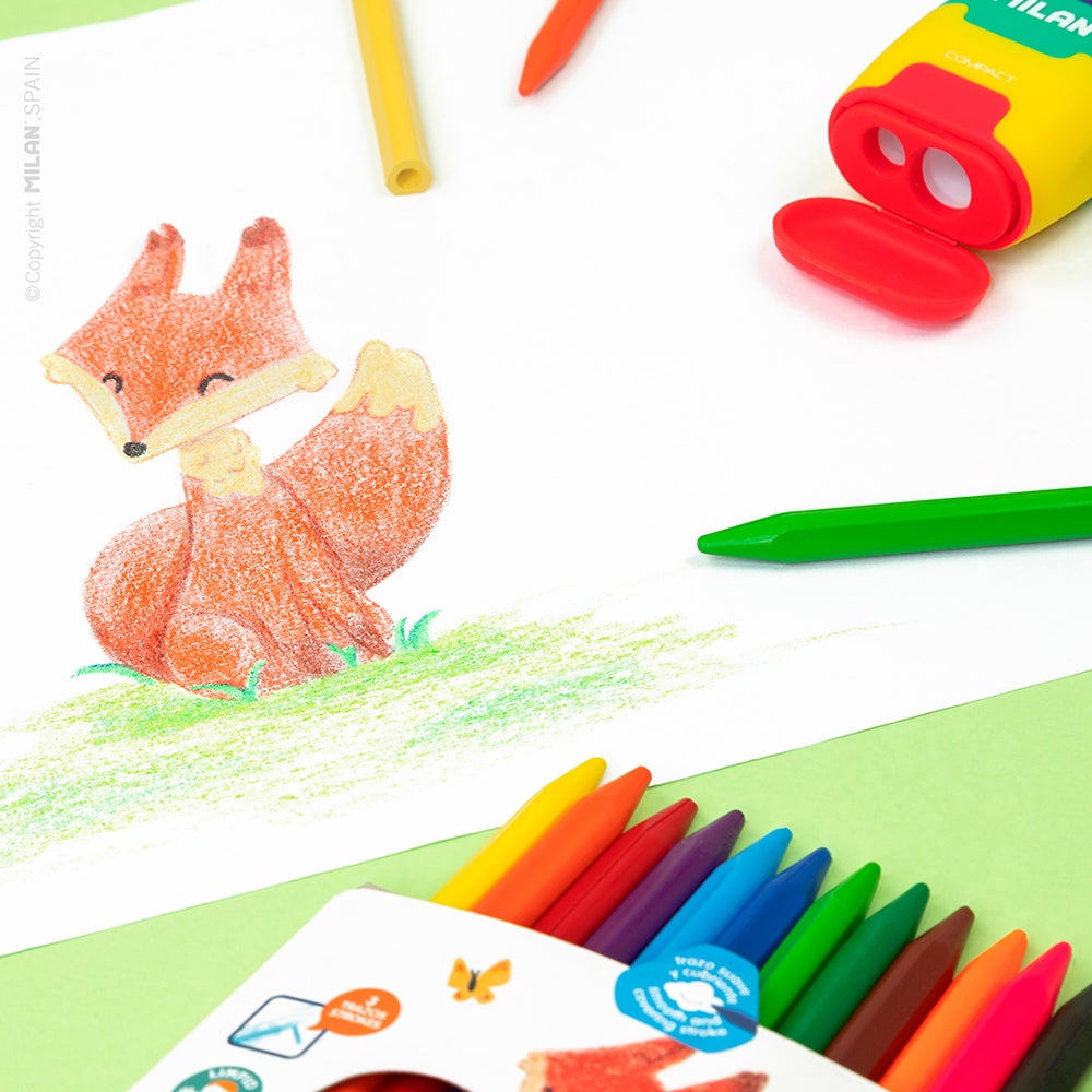 Milan Plastipastel Triangular Pack 12 Assorted Colours | Paper Plus