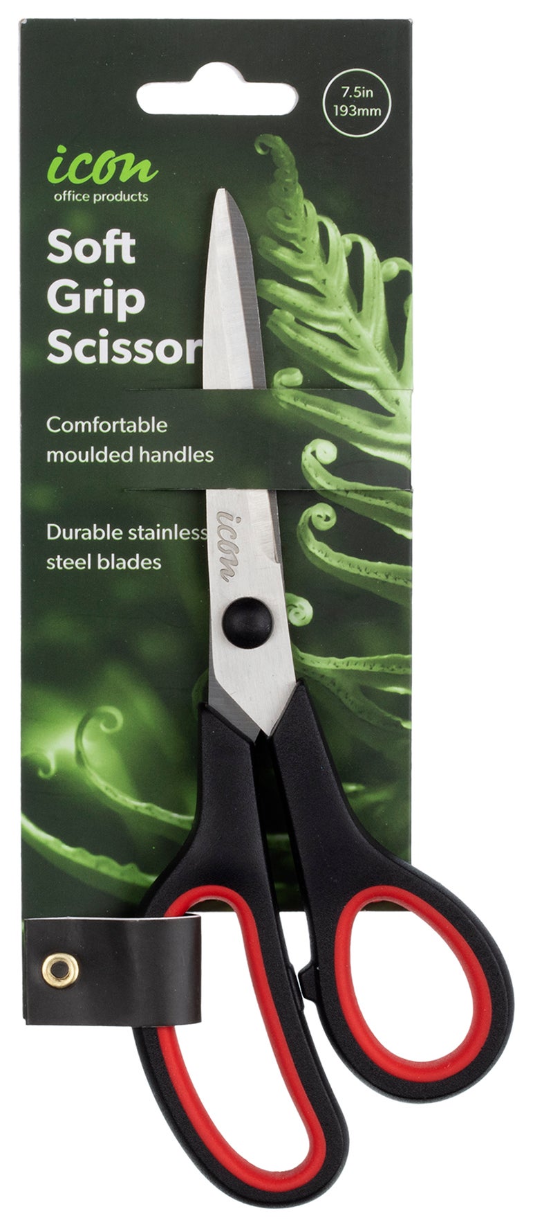 Icon Scissor Soft Grip 7.5 Inch Black Handle | Paper Plus