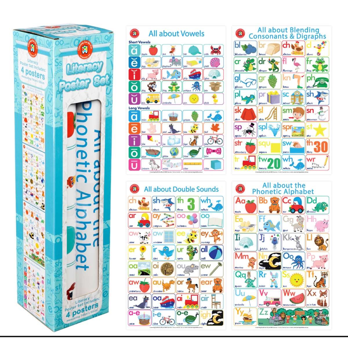 Learning Can Be Fun All About Literacy Poster Box Set | Paper Plus