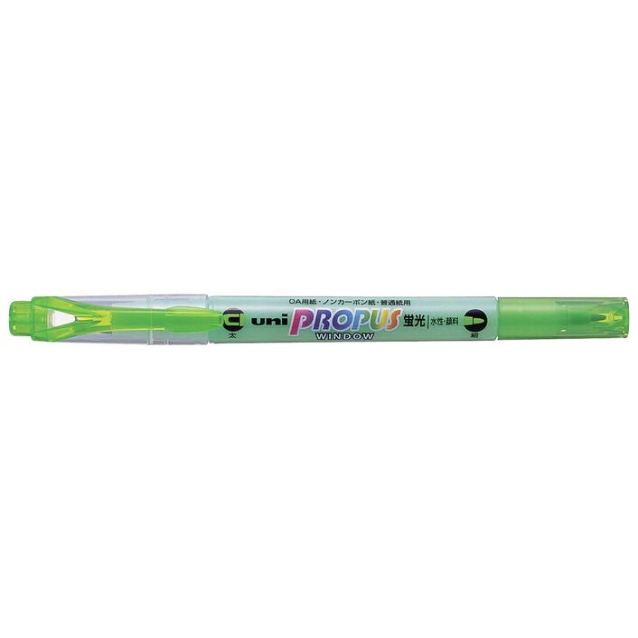 Uni Propus Window Double-Ended Highlighter 4.0mm/0.6mm Green | Paper Plus