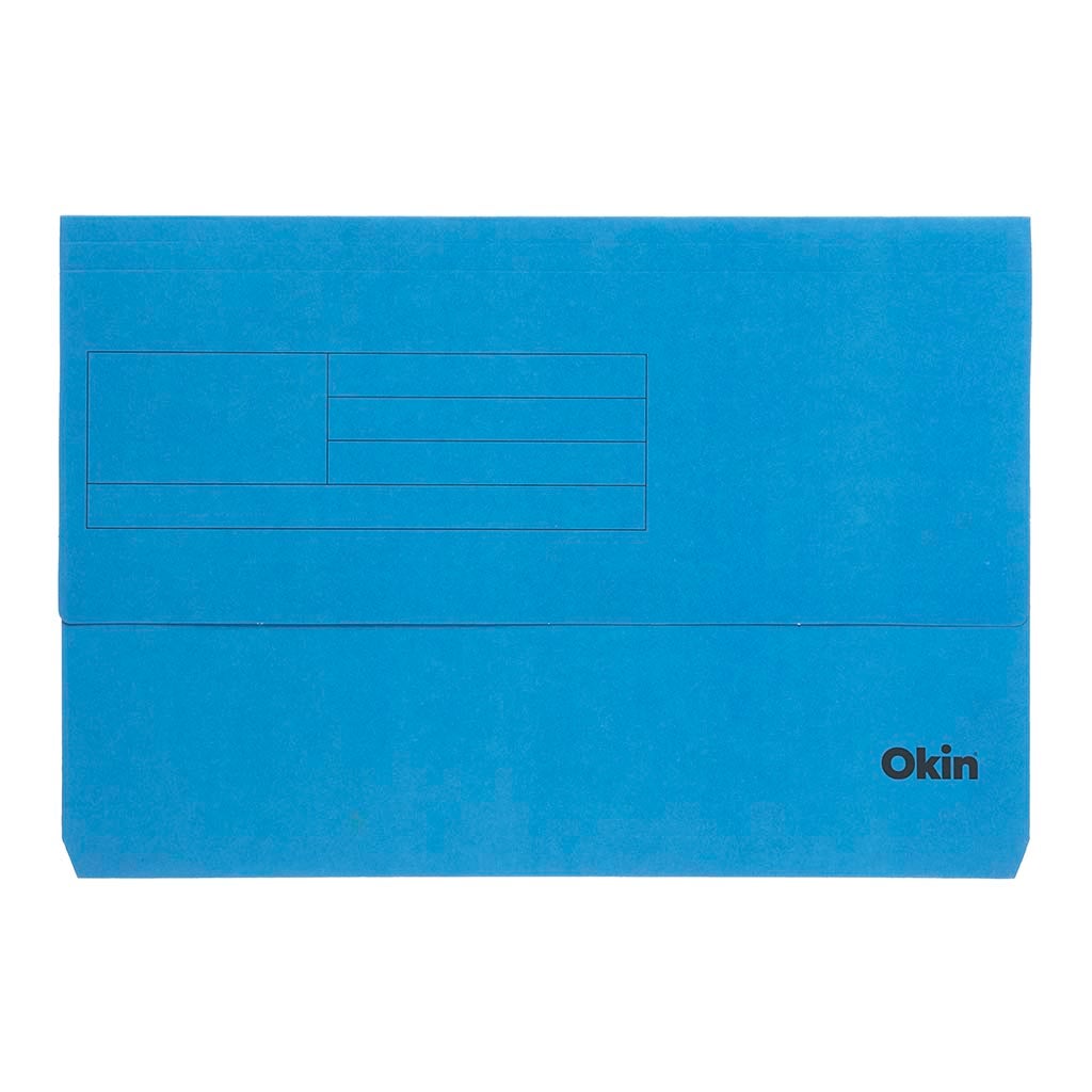Okin Card Document Wallet Foolscap Blue | Paper Plus