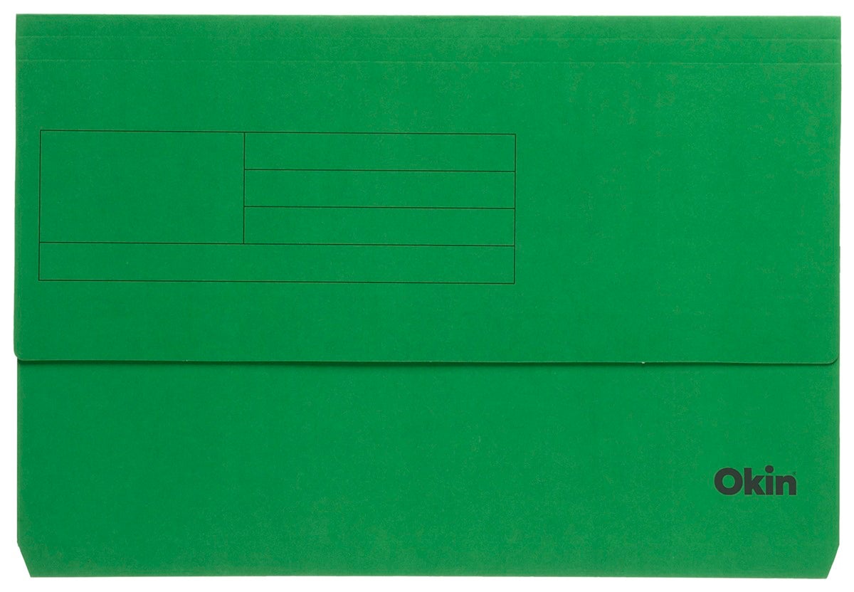 Okin Card Document Wallet Foolscap Green | Paper Plus