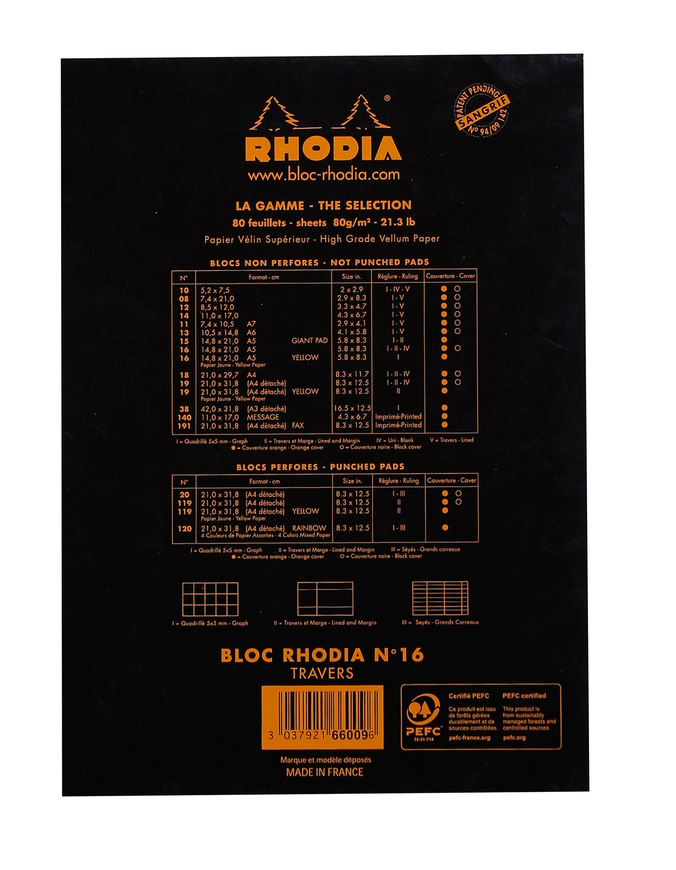 Rhodia Bloc Pad No. 16 A5 Lined Black | Paper Plus