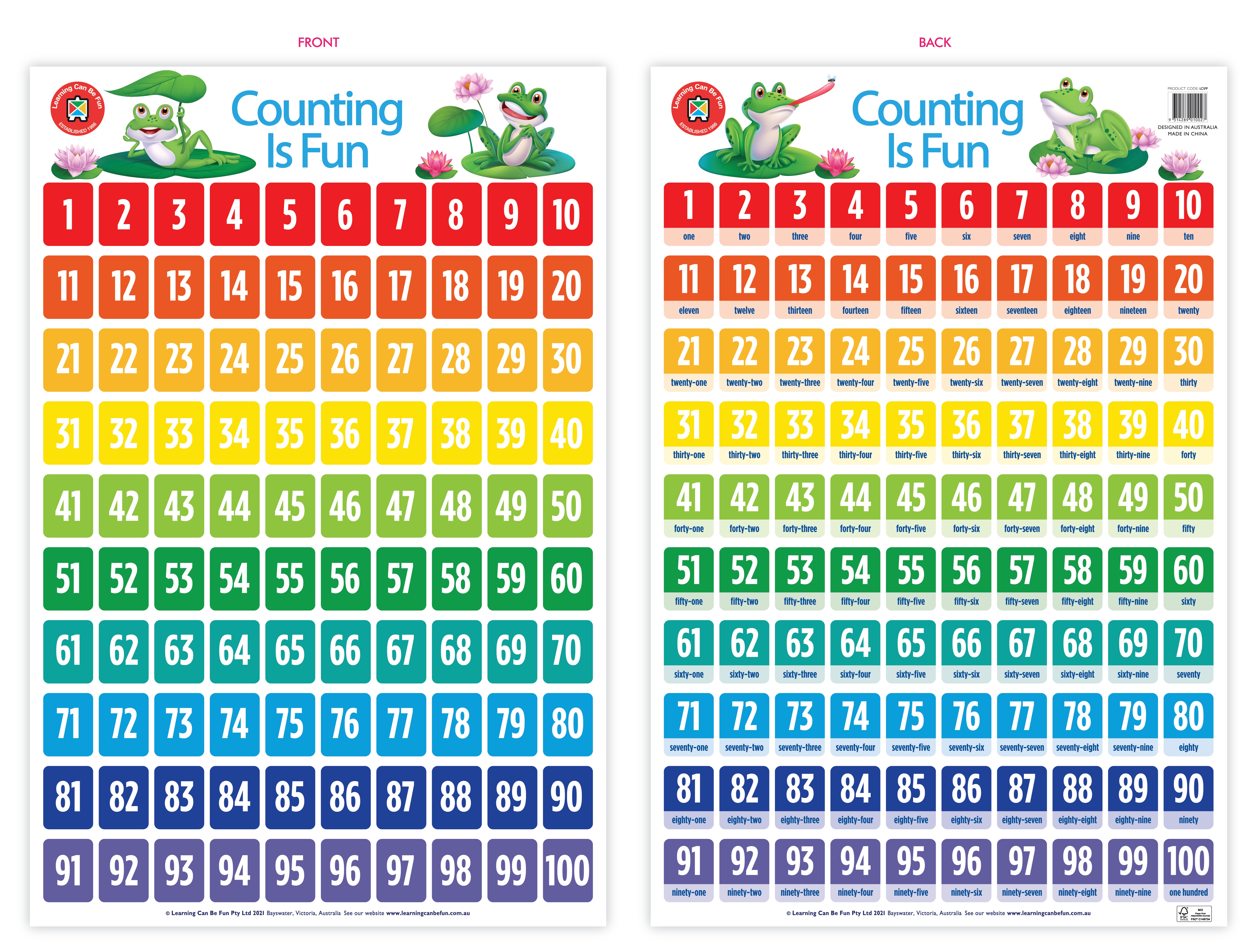 Learning Can Be Fun, Wall Chart, Counting Is Fun | Paper Plus