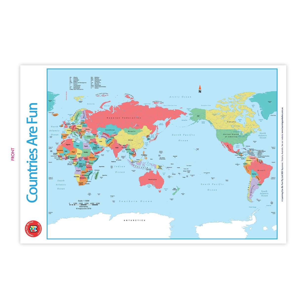 Learning Can Be Fun Wall Chart Countries Are Fun Poster | Paper Plus
