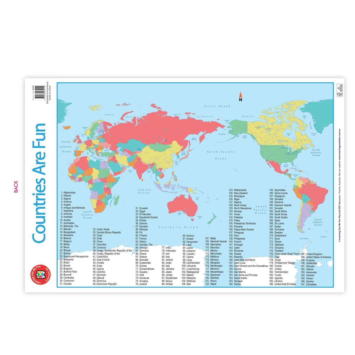 Learning Can Be Fun Wall Chart Countries Are Fun Poster | Paper Plus