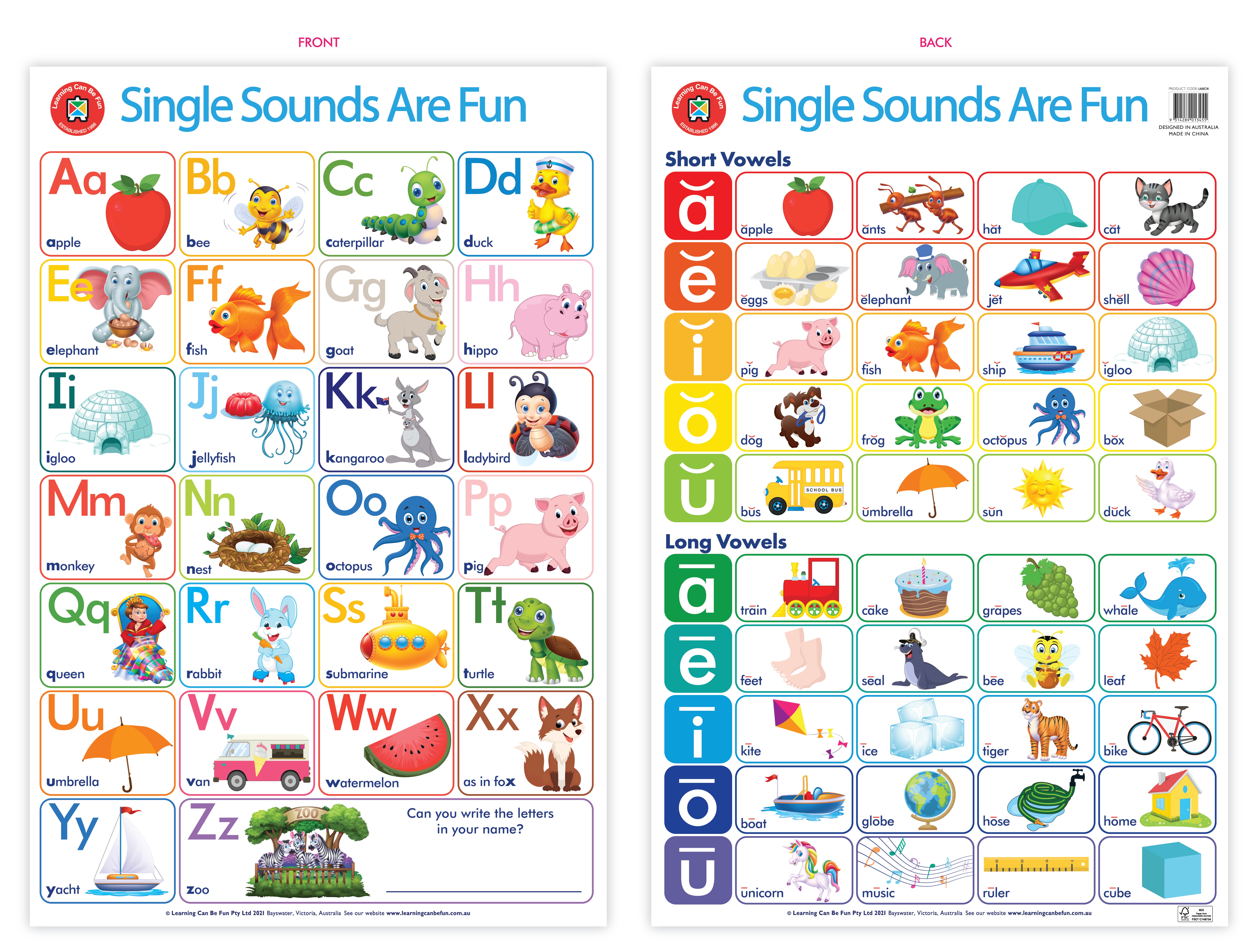 Learning Can Be Fun Wall Chart Single Sounds Are Fun Poster | Paper Plus