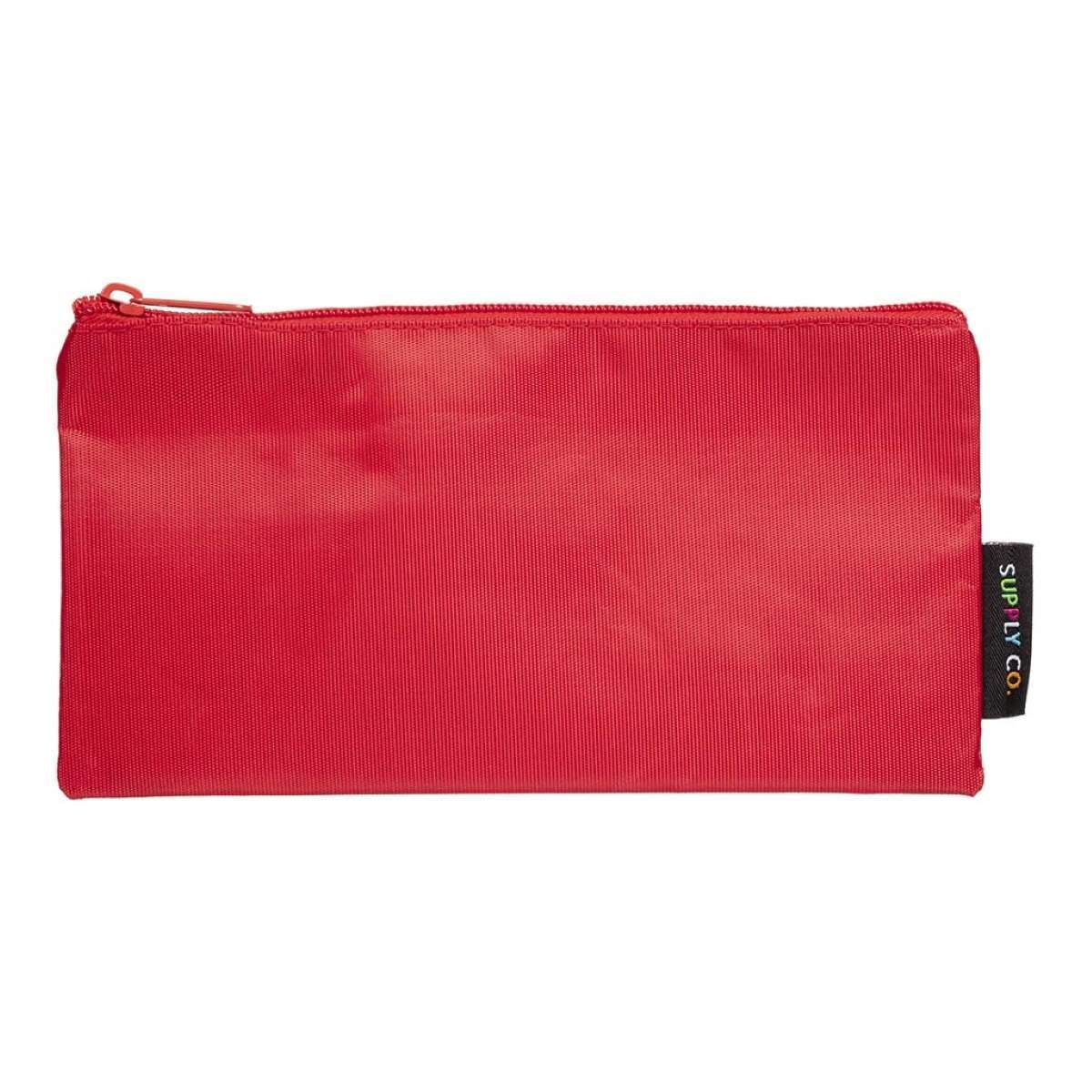 Supply Co Flat Pencil Case Red 21x11cm | Paper Plus