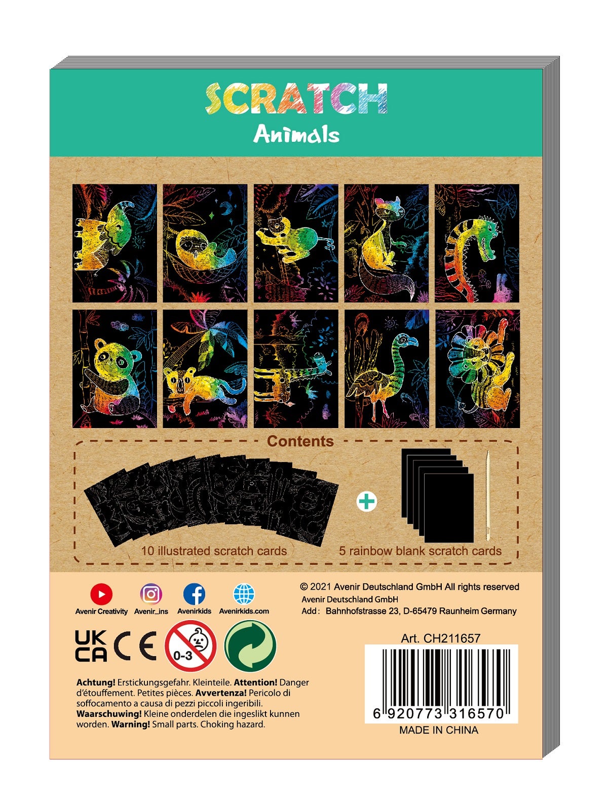 Avenir Scratch Mini Book Animals | Paper Plus