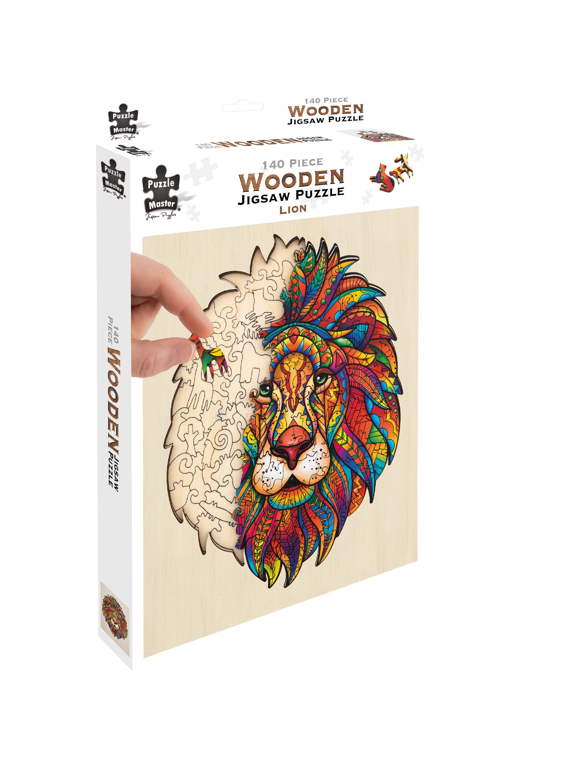 Puzzle Master 140 Piece Wooden Jigsaw Puzzle, Lion | Paper Plus