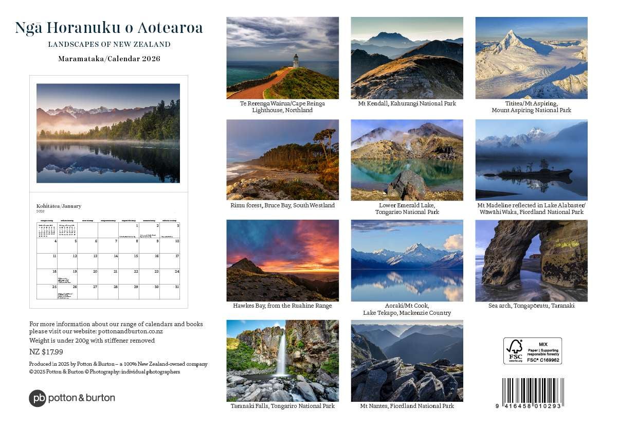 2026 Nga Horanuku O Aotearoa Calendar | Paper Plus