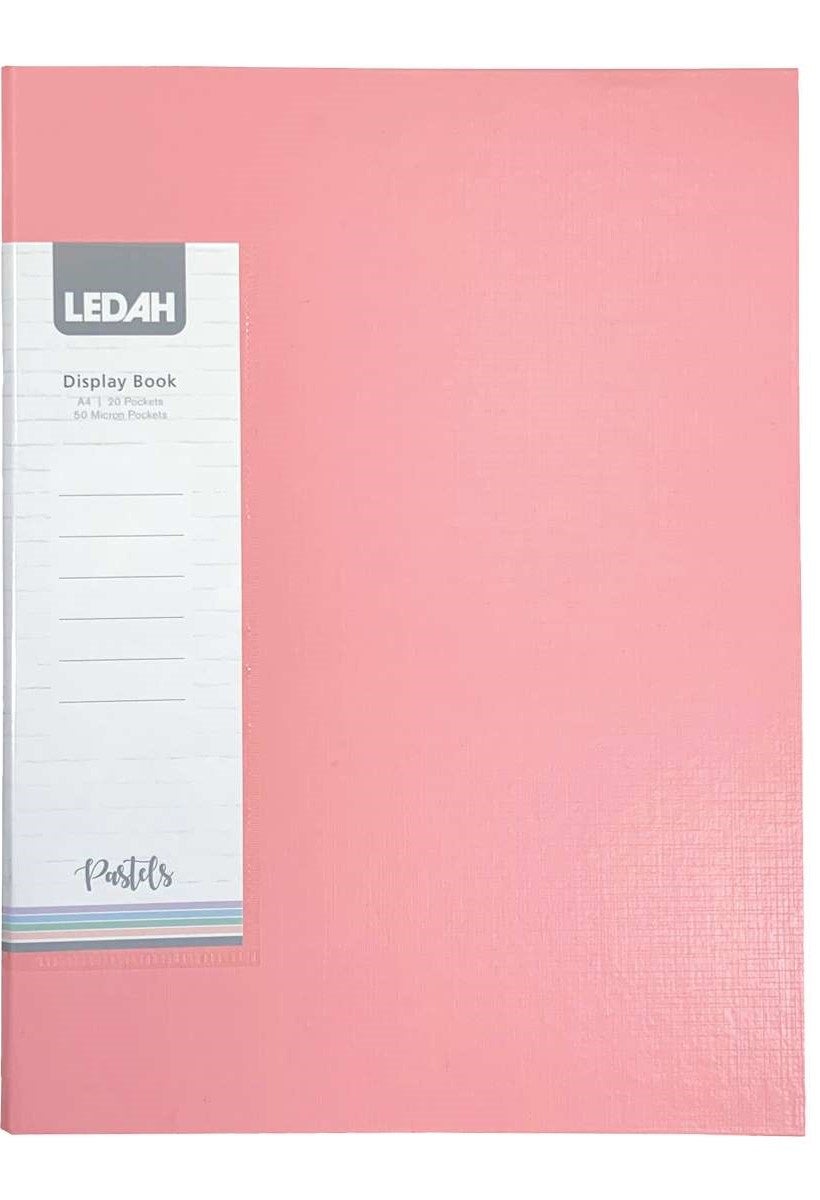 Ledah Pastels Display Book A4 Pink 20 Pocket | Paper Plus