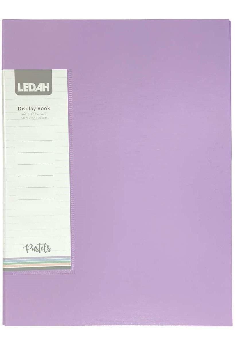 Ledah Pastels Display Book A4 Purple 20 Pocket | Paper Plus