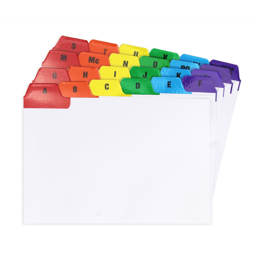 Silvine Guide Cards 6x4 A-Z Coloured Tabs | Paper Plus
