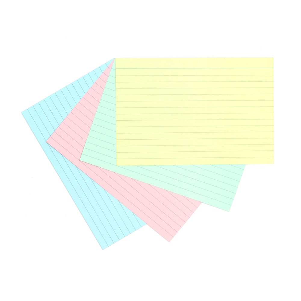 Silvine Record Cards 6x4 Ruled Assorted Colours | Paper Plus