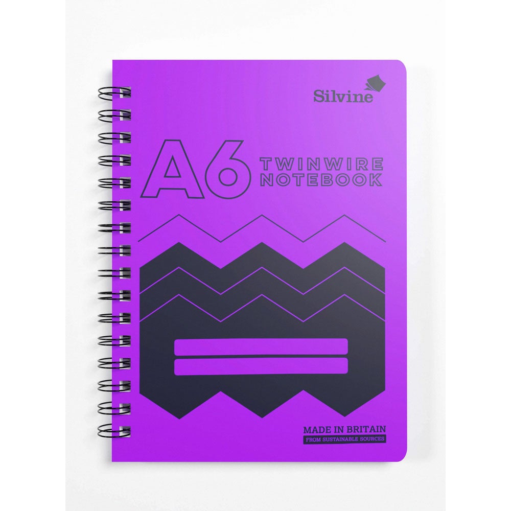 Silvine Twin Wire Polyprop Notebook A6 160 Pages Assorted Colours ...