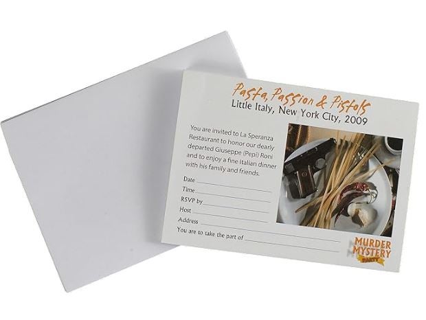 Murder Mystery Party Game - Pasta, Passion and Pistols | Paper Plus