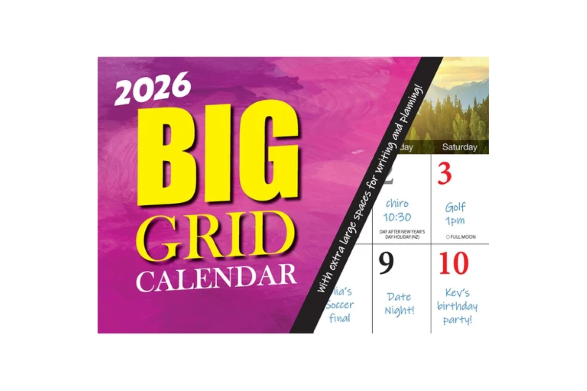 2026 Big Print Big Grid Calendar | Paper Plus