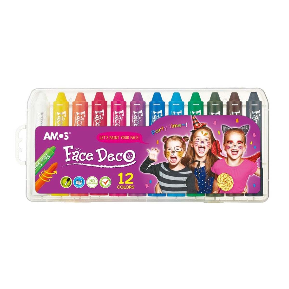 Amos Face Deco Facepaint 12 Colours Set | Paper Plus