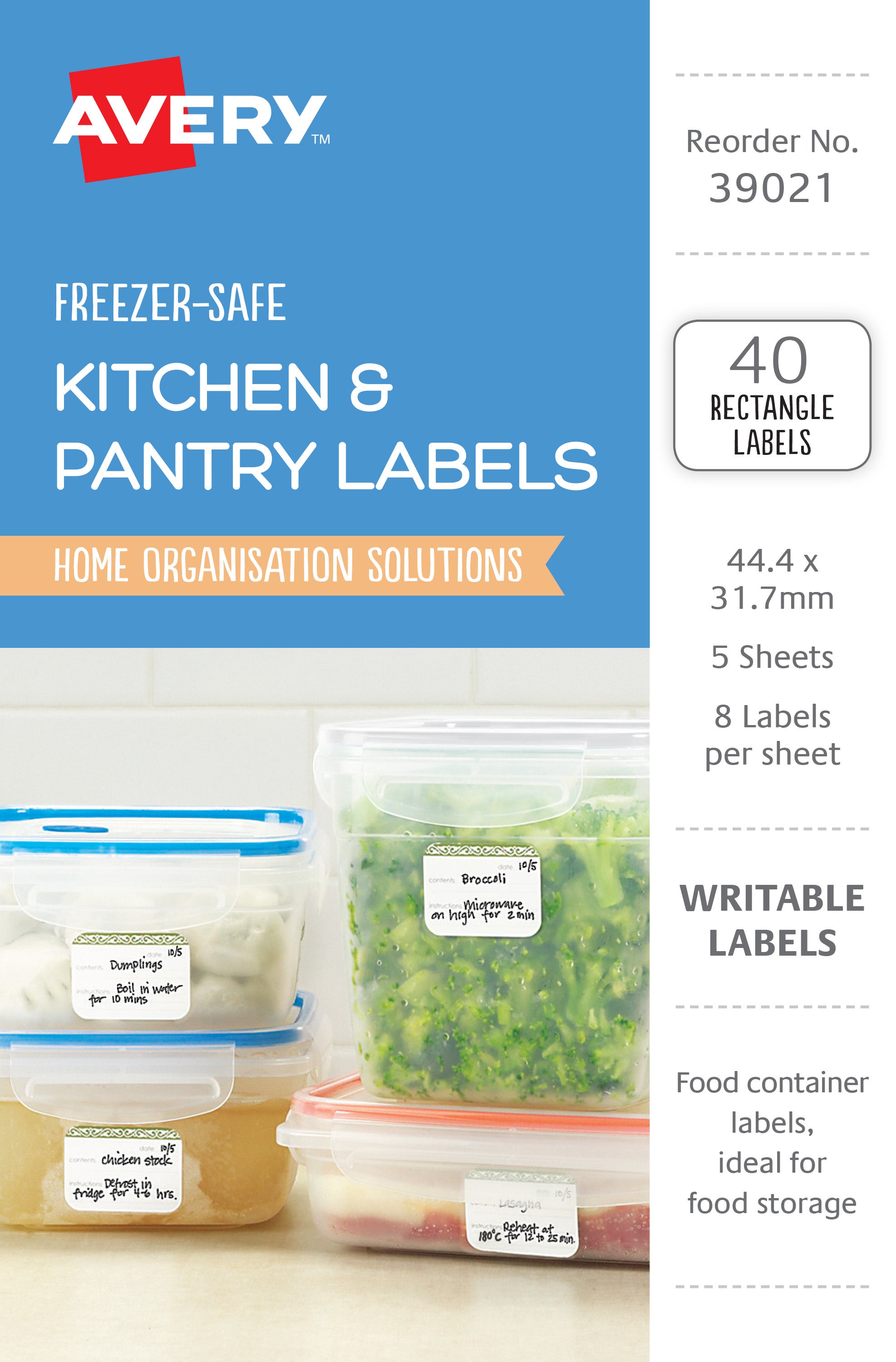 Avery Kitchen & Pantry Freezer Safe Labels Gingham | Paper Plus
