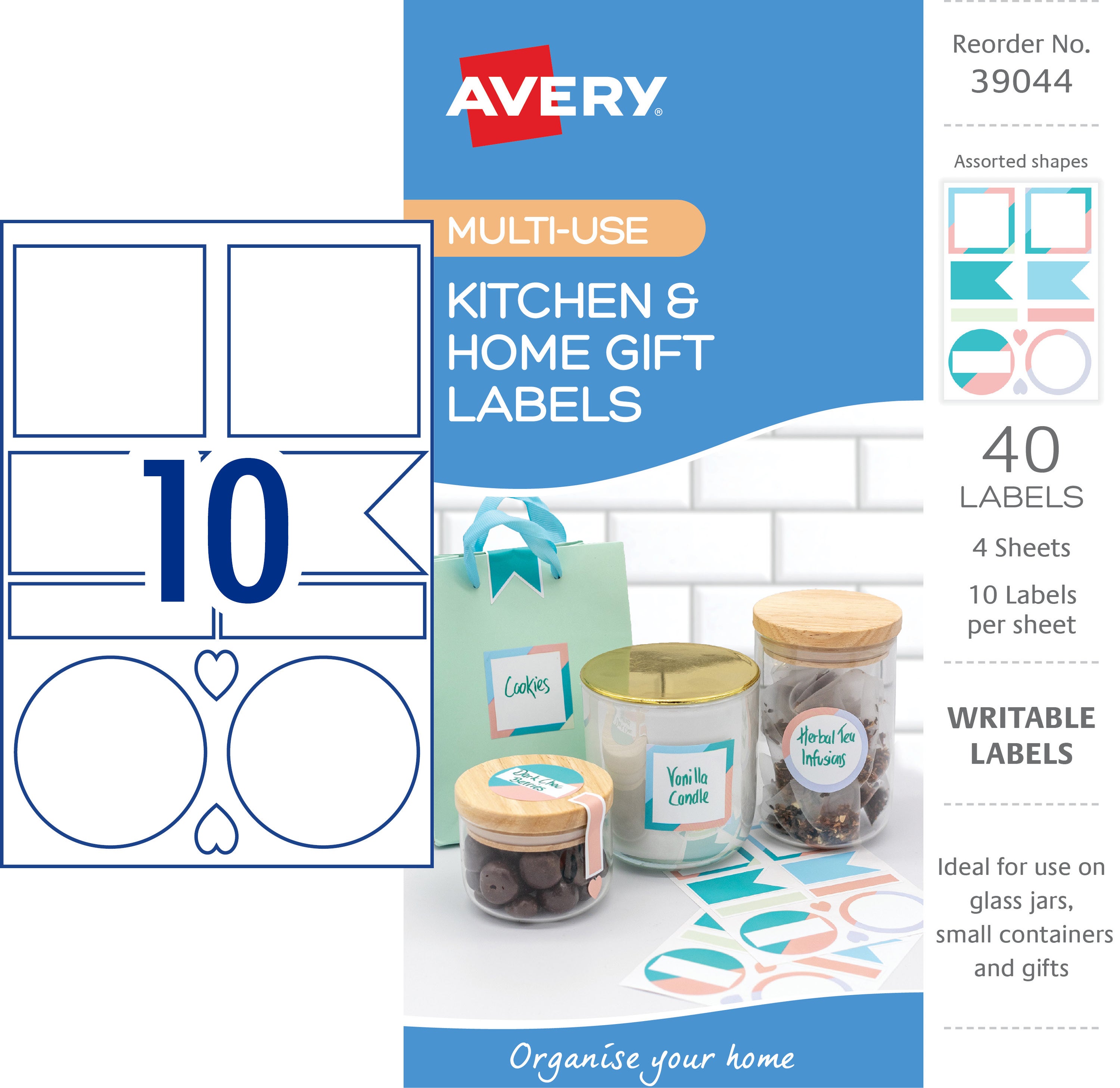 Avery Kitchen & Home Gift Labels Pastel Assorted - 4 Sheets | Paper Plus
