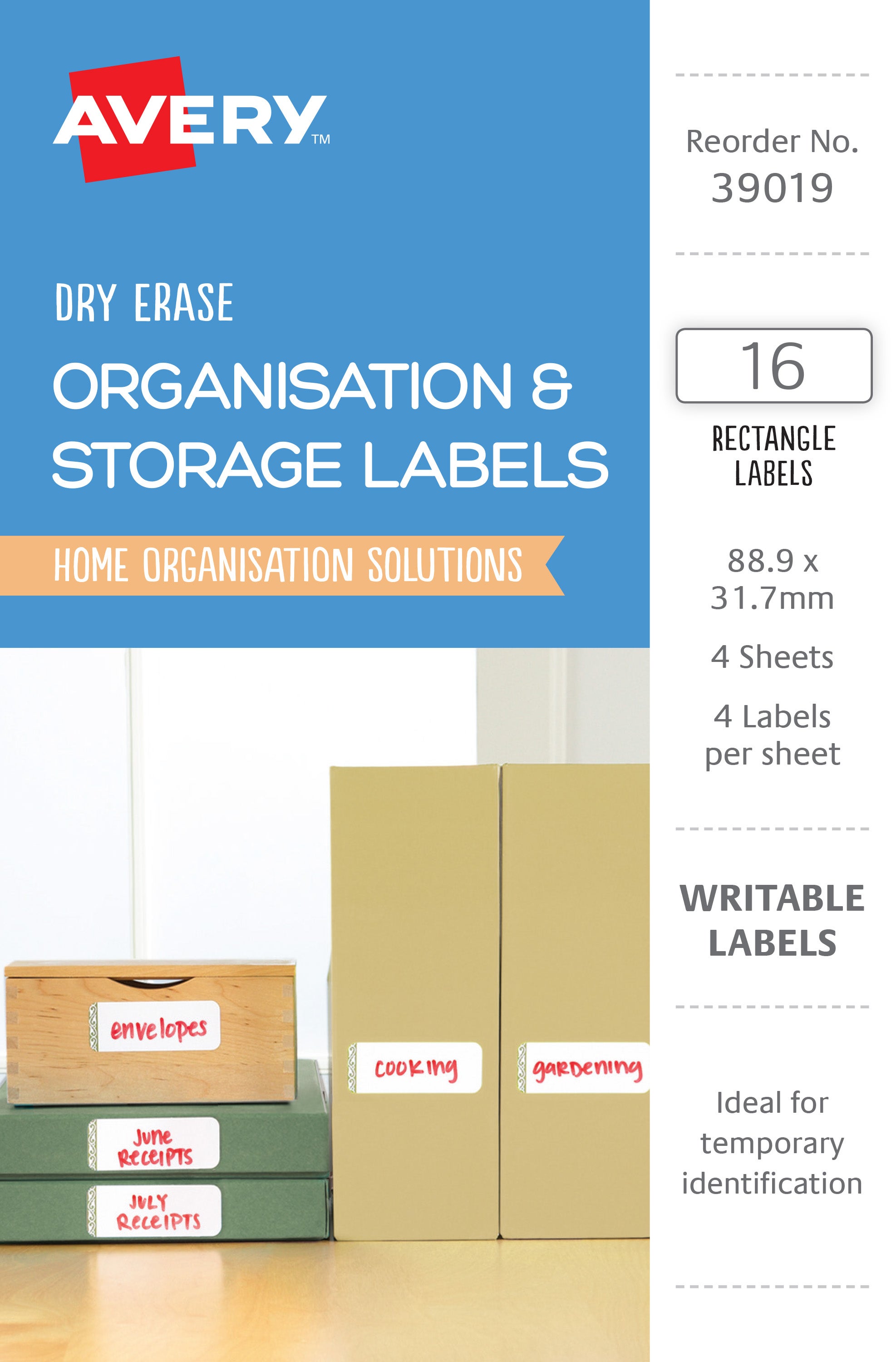 Avery Re-Writable Labels Rectangle | Paper Plus