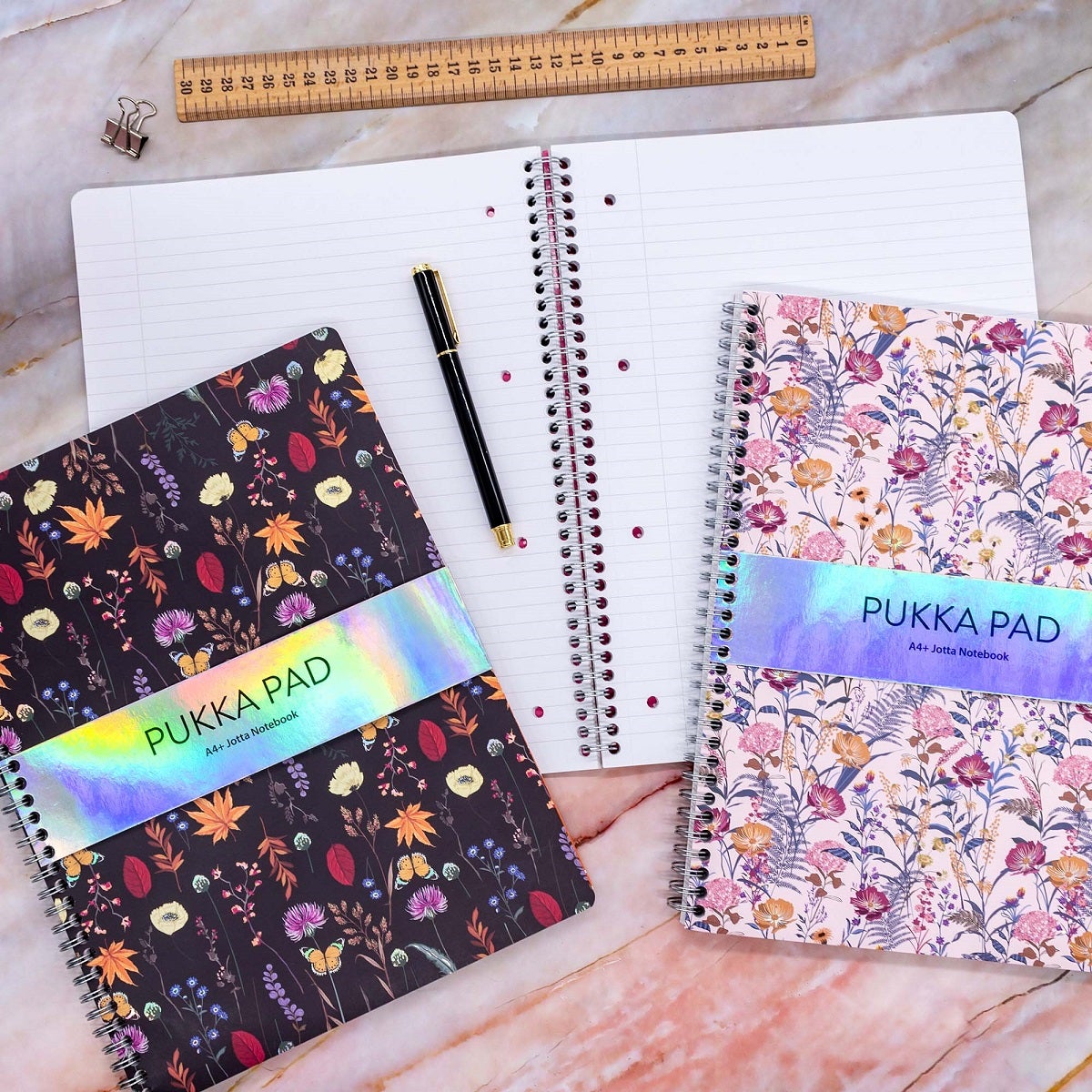 Pukka Notebook A4 Bloom Blue | Paper Plus