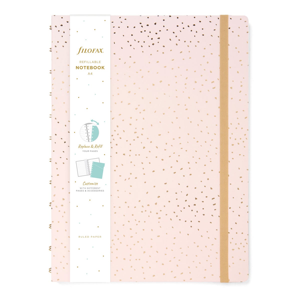 Filofax Confetti A4 Refillable Notebook, Rose Quartz | Paper Plus
