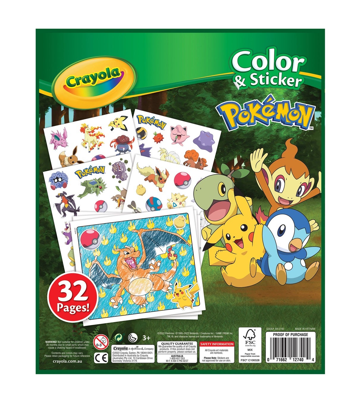 Crayola Colour & Sticker Pokemon | Paper Plus