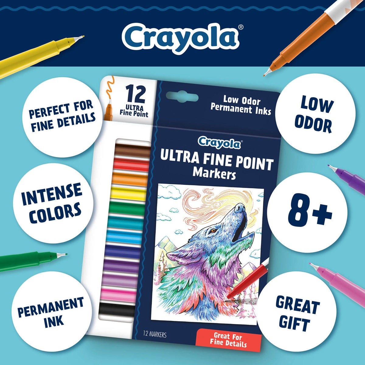 Crayola Ultra Fine Point Markers 12Pk | Paper Plus