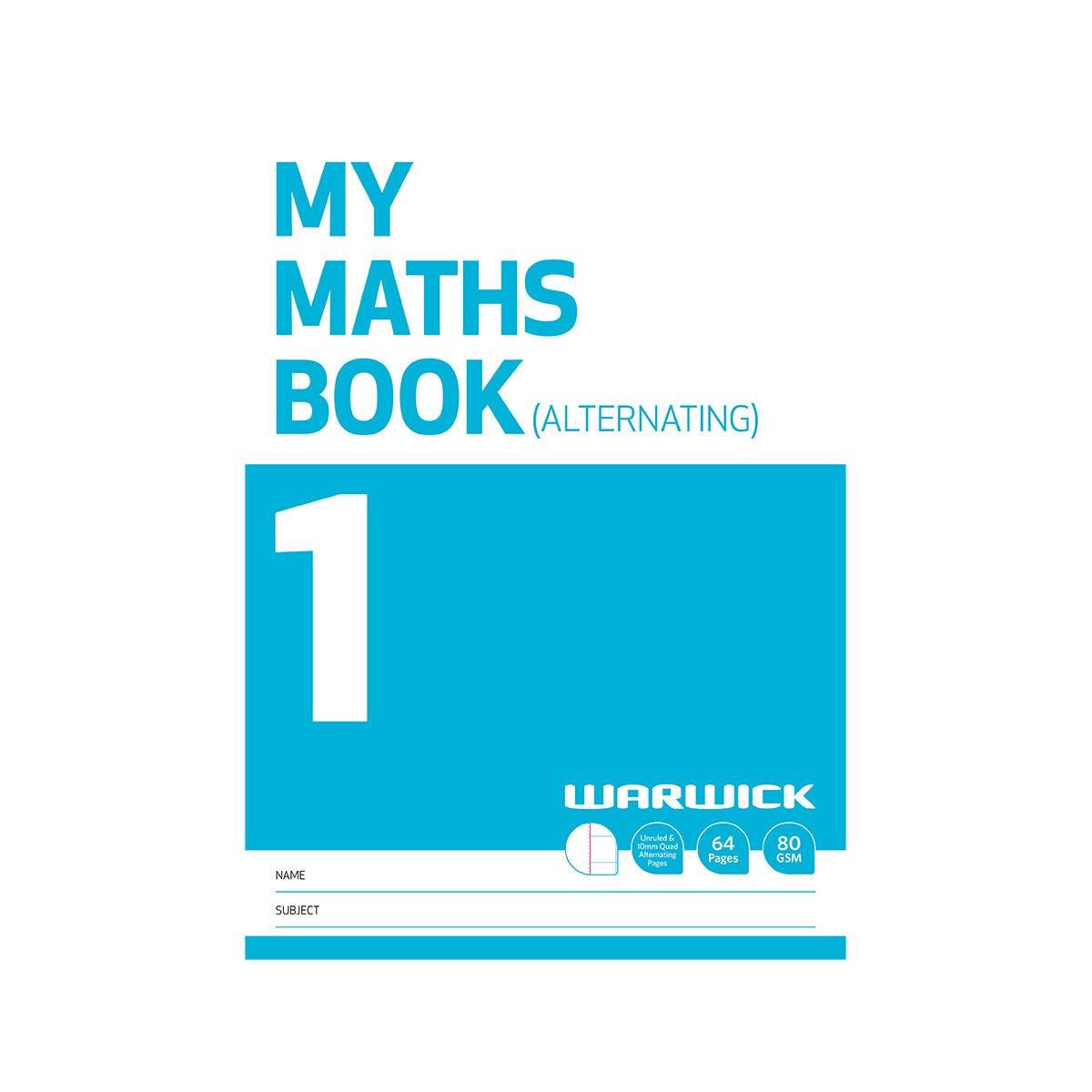 Warwick My Maths Book 1 10mm Quad Alternating Pages | Paper Plus