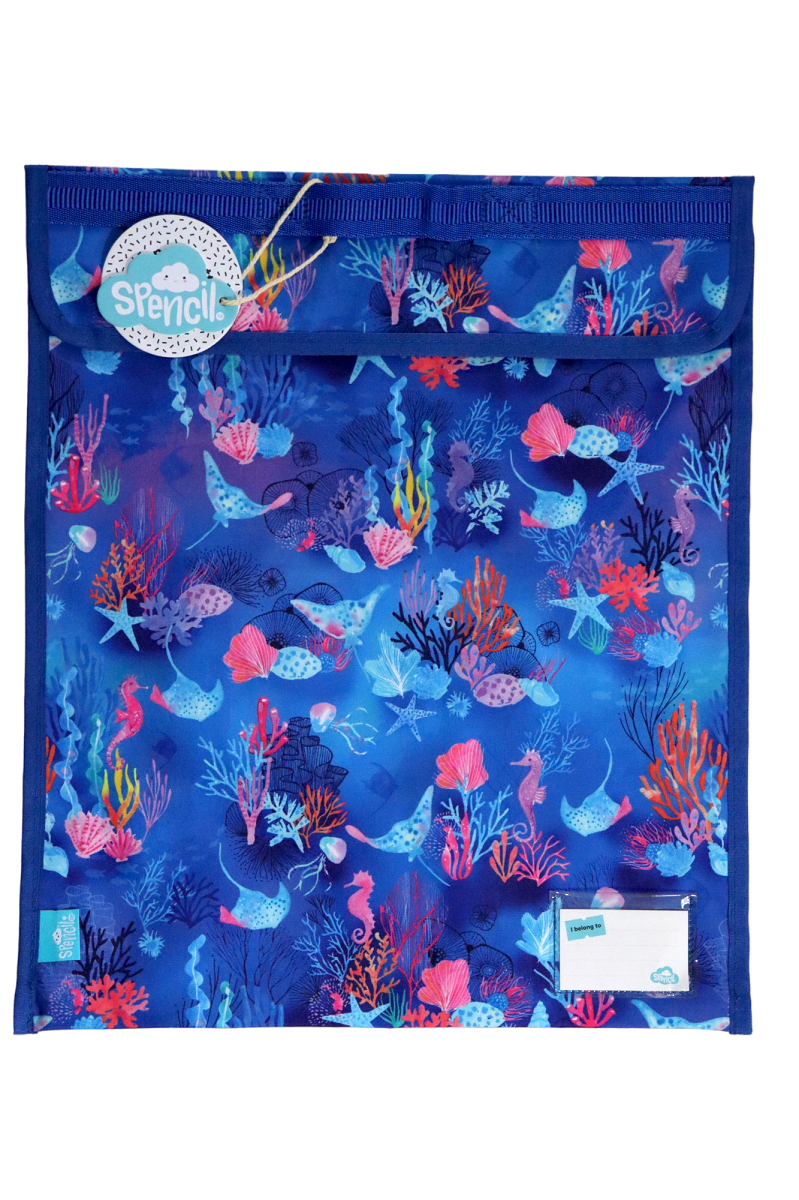 Spencil Coral Garden Homework Bag Extra Large 370 x 450mm | Paper Plus