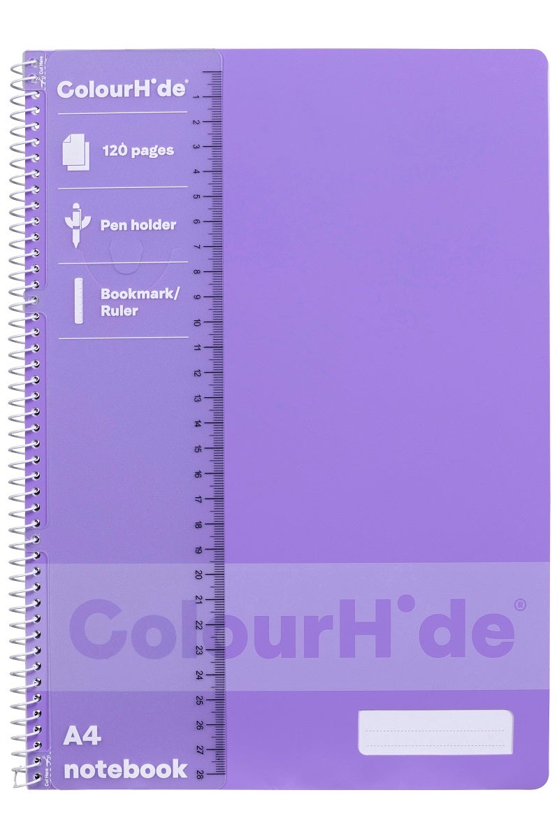 Colourhide Notebook A4 120 Page Lavender | Paper Plus