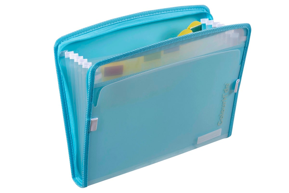 Colourhide Zip It Expanding File Sky Blue | Paper Plus