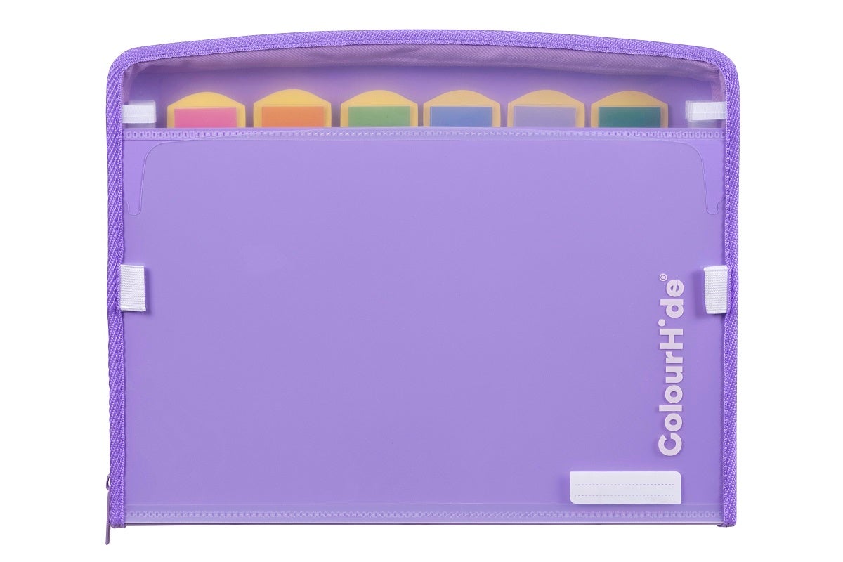 Colourhide Zip It Expanding File Lavender | Paper Plus