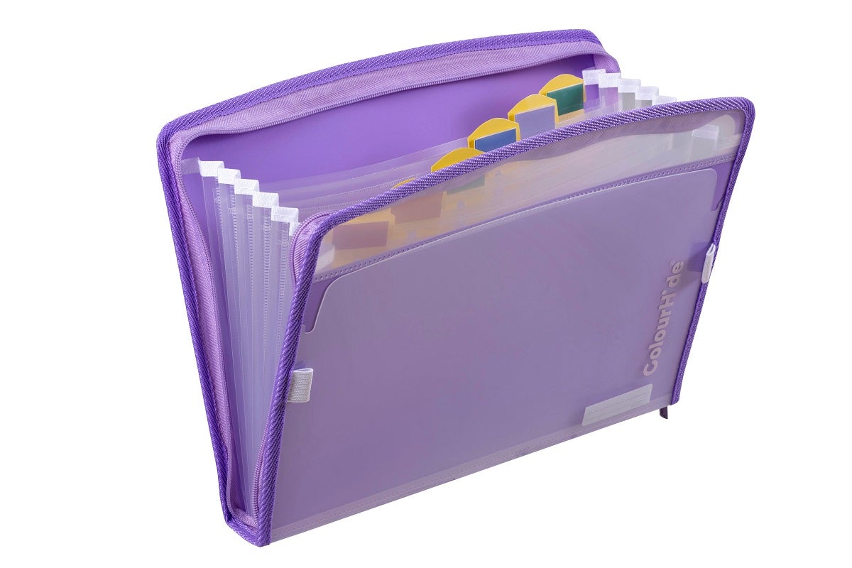 Colourhide Zip It Expanding File Lavender | Paper Plus