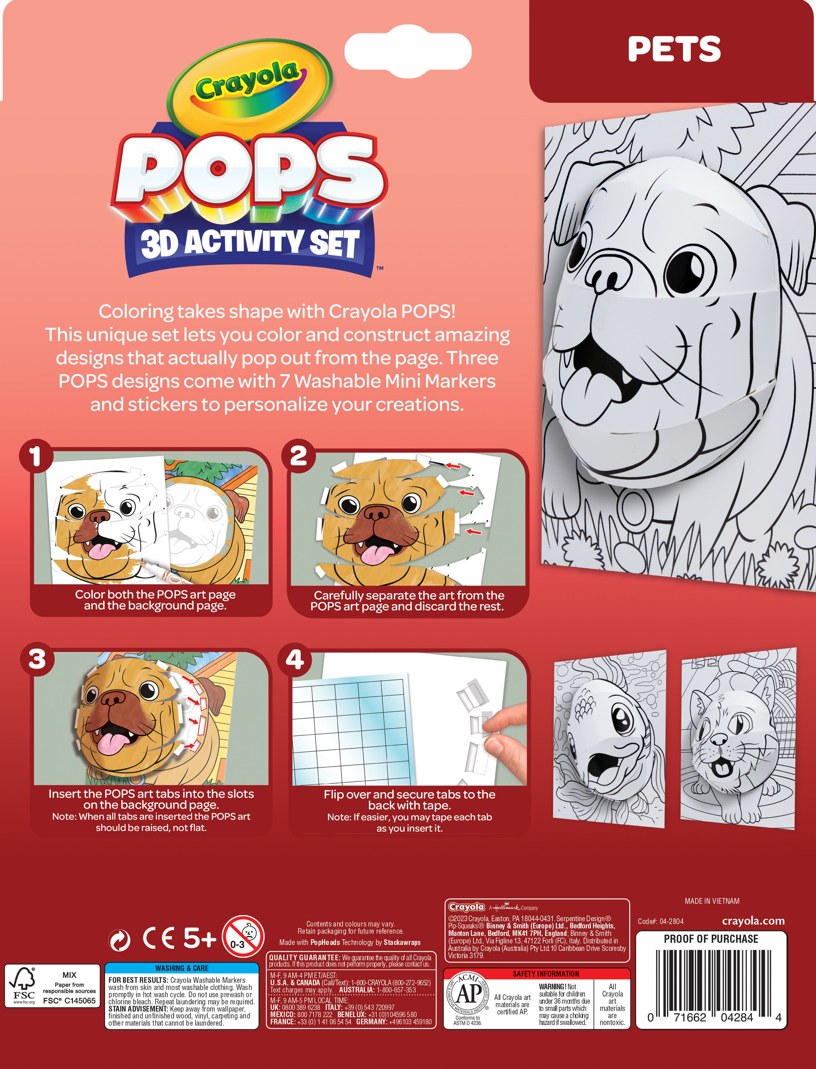 Crayola POPs 3D Activity Set - Pets | Paper Plus