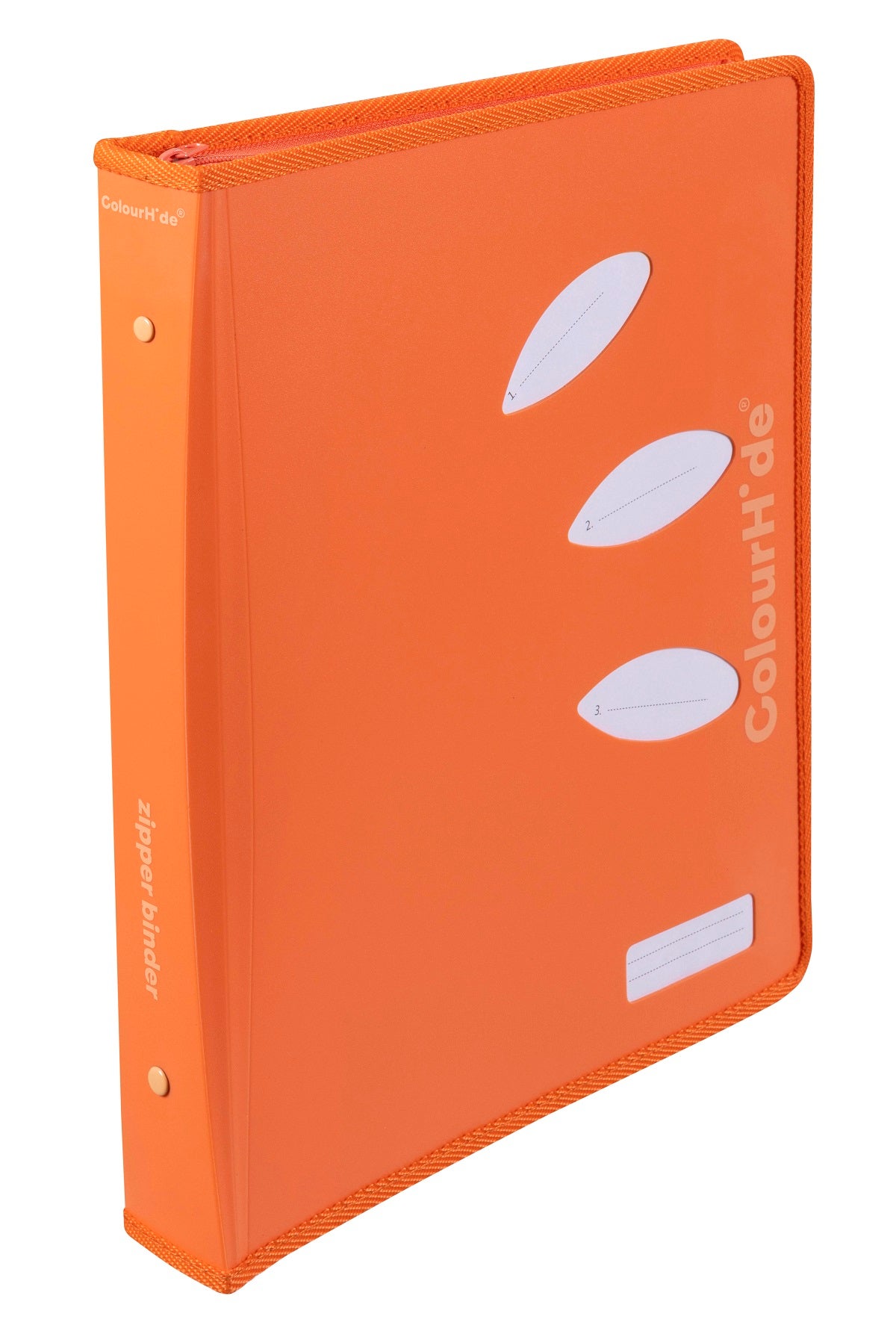 Colourhide A4 2D Ring My Zipper Binder, 25mm, Tangerine | Paper Plus