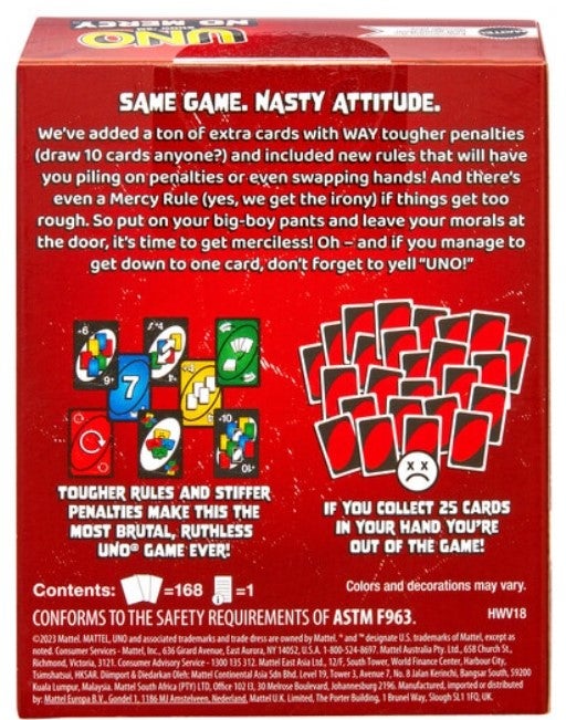 Mattel UNO No Mercy Card Game | Paper Plus