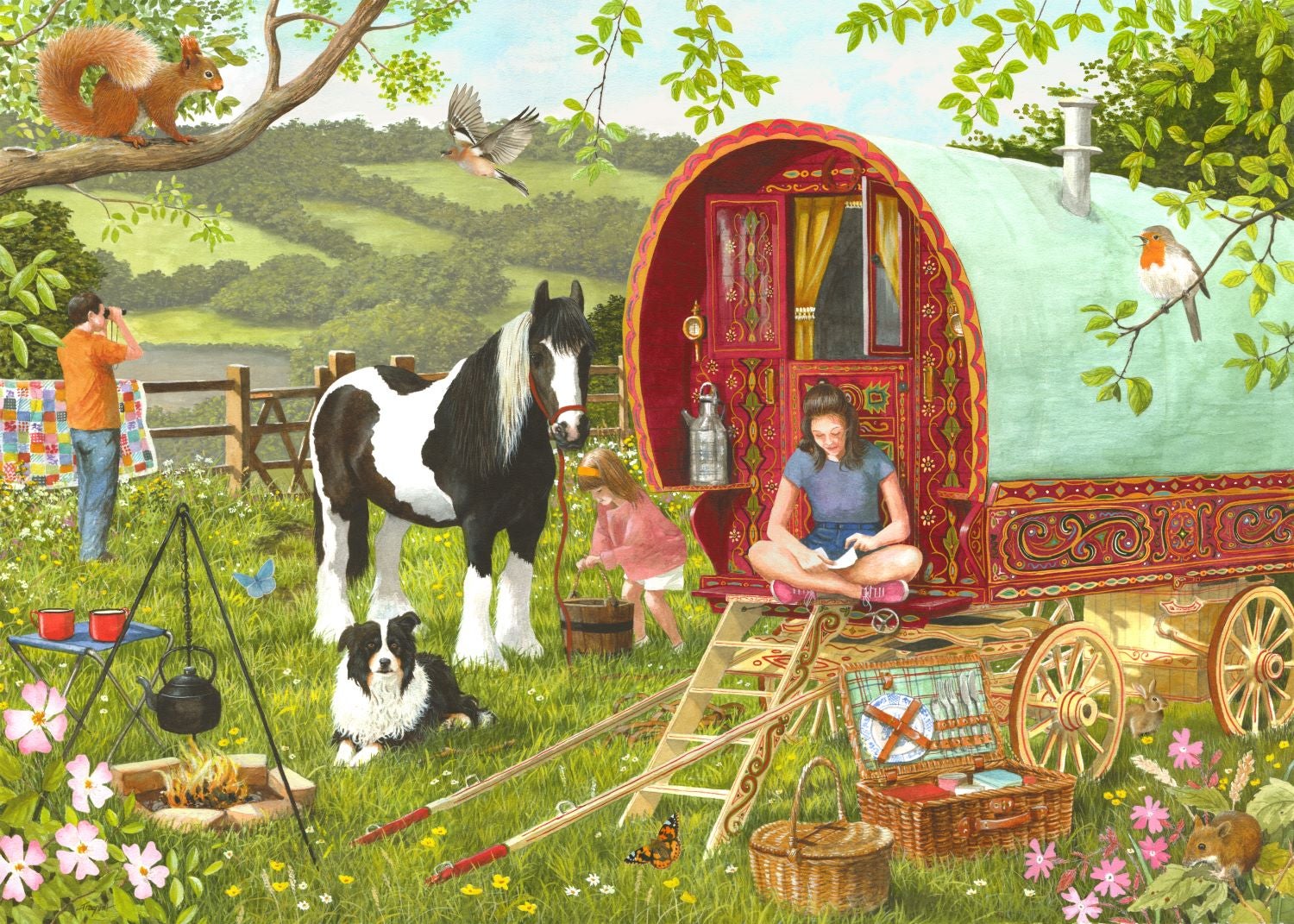 Holdson Weekend Away 1000 Piece Puzzle - Horsedrawn Caravan | Paper Plus