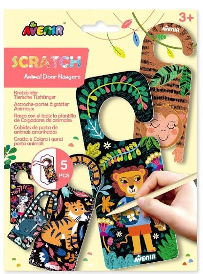 Avenir Scratch Art Door Hangers - Animal | Paper Plus