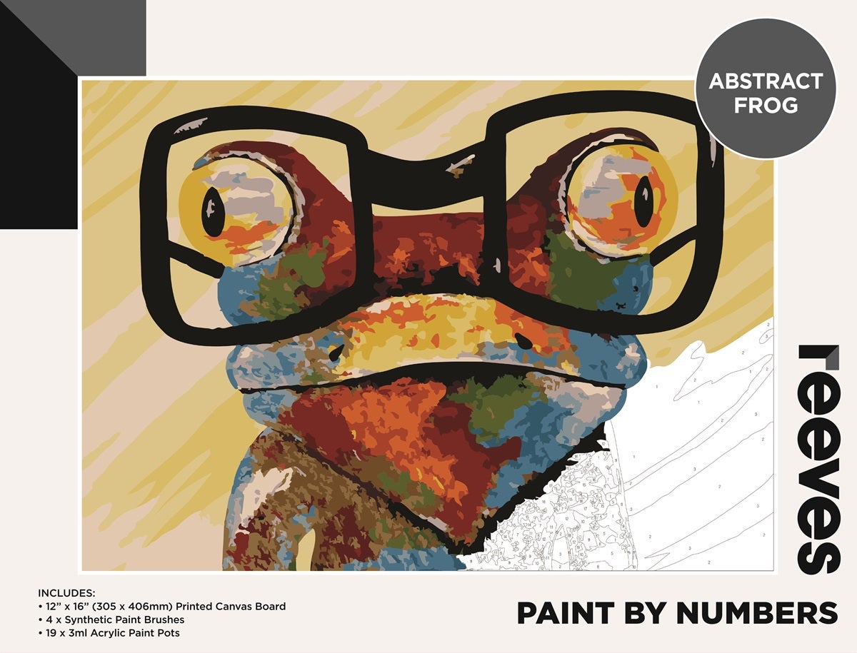 Reeves Paint By Numbers 12x16 Inch, Abstract Frog | Paper Plus