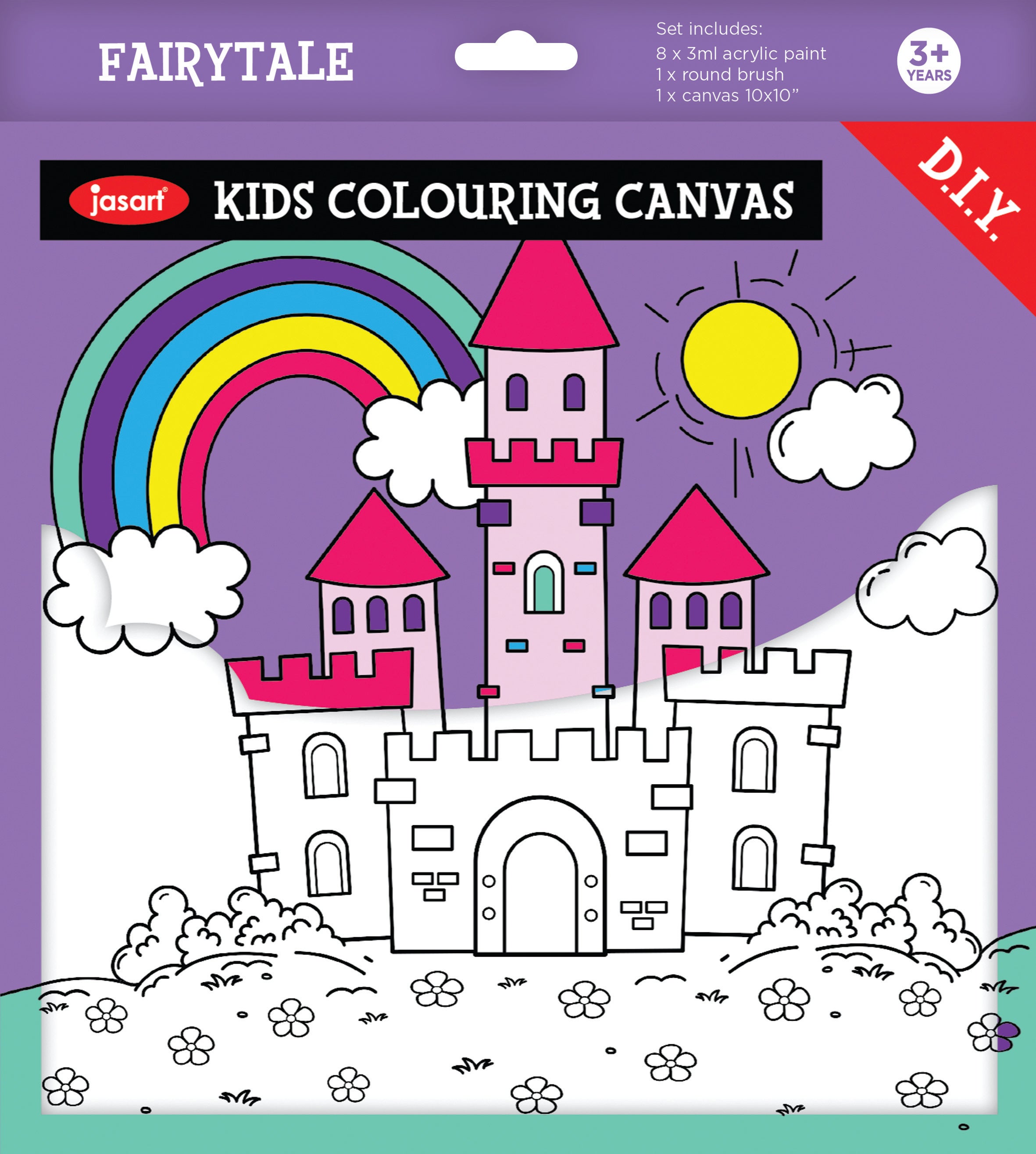 Jasart Colouring Canvas 25cm x 25m Fairytale Castle | Paper Plus