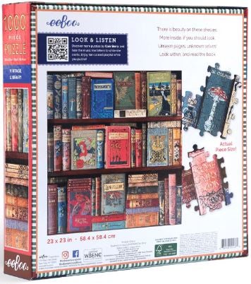 eeBoo 1000 Piecec Puzzle - Vintage Library | Paper Plus