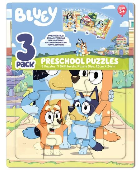 Bluey Frame Tray Puzzle - 3 Pack | Paper Plus
