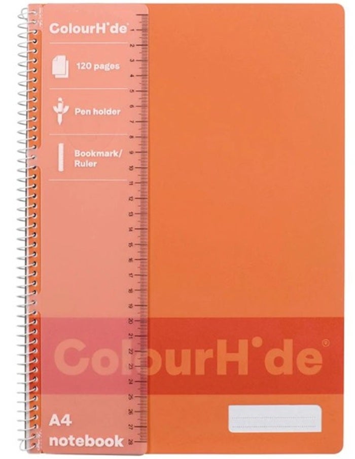 Colourhide Notebook A4 120 Page Tangerine | Paper Plus