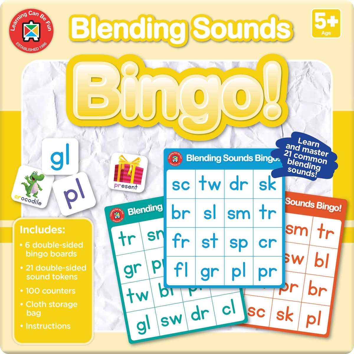 Learning Can Be Fun Blending Sounds Bingo | Paper Plus
