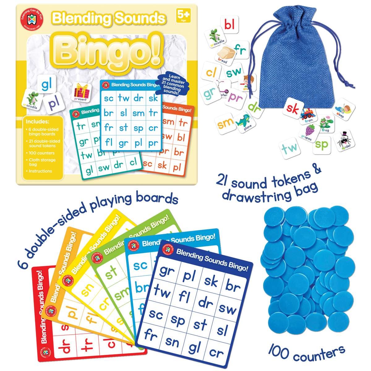 Learning Can Be Fun Blending Sounds Bingo | Paper Plus